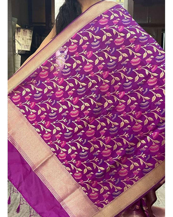 BANARAS PURPLE COLOR DUPATTA-BNS5 – pochampallysarees.com